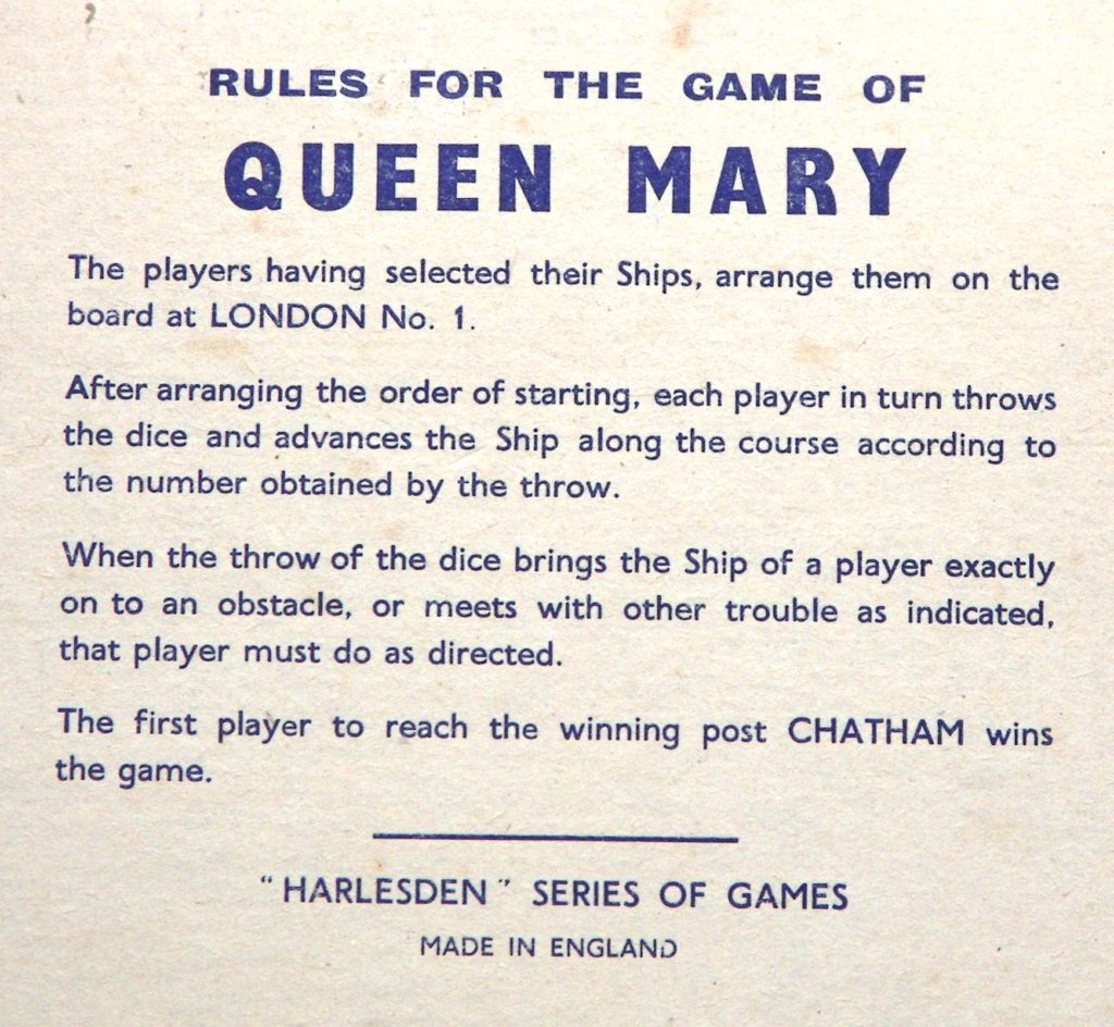 1936 Queen Mary Steaming Round Great Britain Board Game 'Harlesden ...