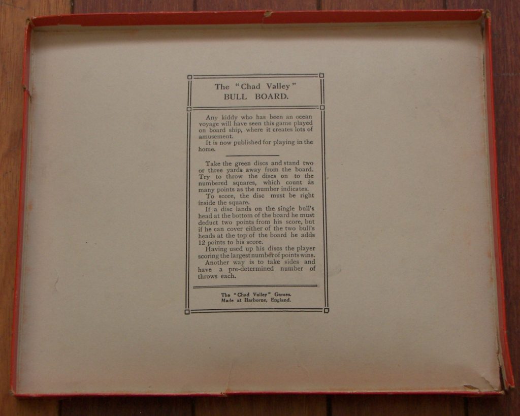 1920's The Chad Valley BULL BOARD Game, Harborne, England - tomsk3000
