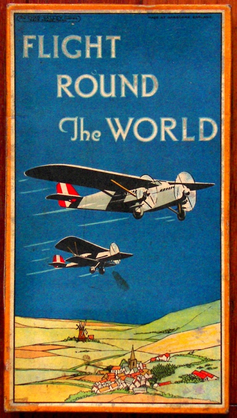 1930 Flight Round The World Game, Chad Valley, England - tomsk3000