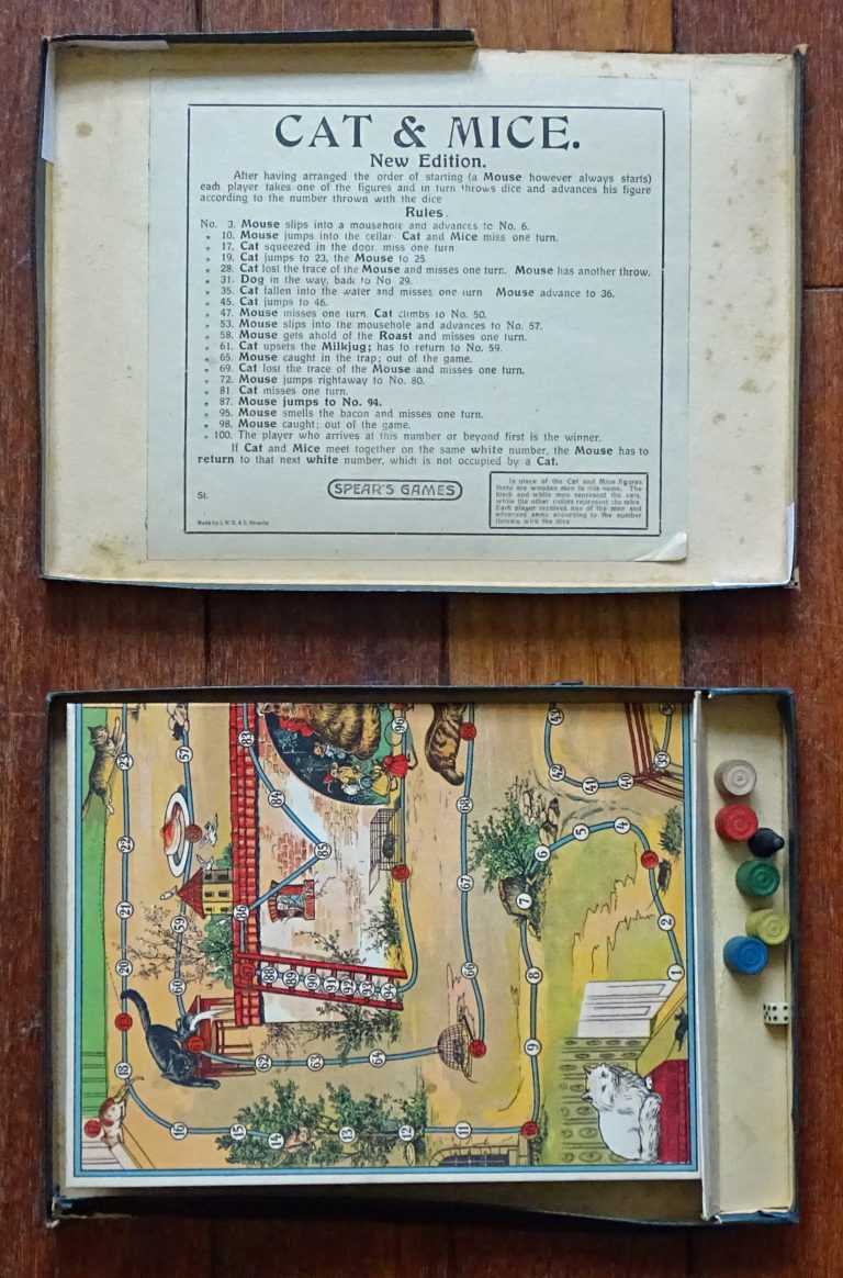 1910's Cat and Mice Board Game by Spears, Bavaria - tomsk3000