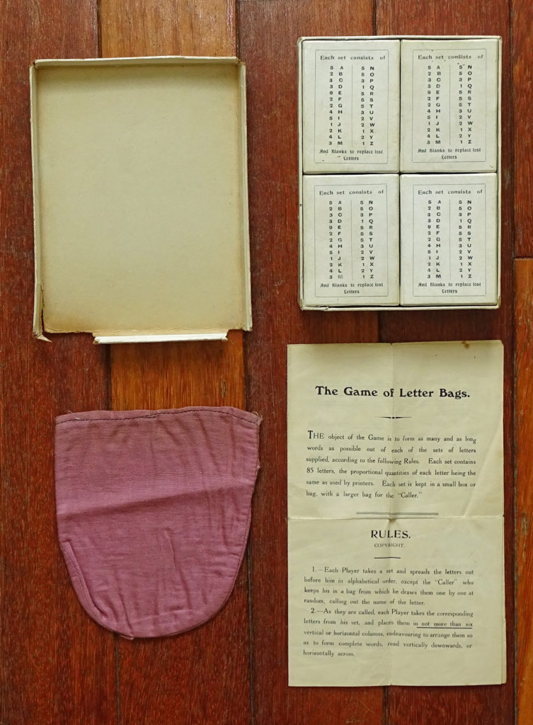 1890's Letter-Bags Tile Word Game, Alexander Millar - tomsk3000
