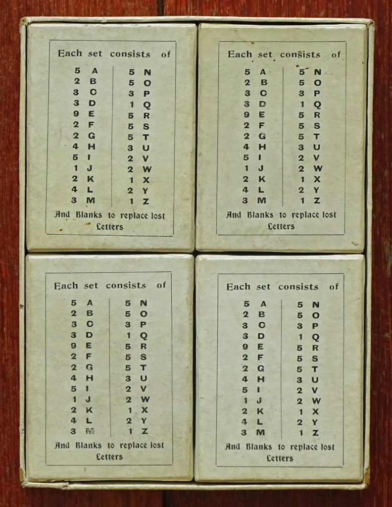 1890's Letter-Bags Tile Word Game, Alexander Millar - tomsk3000