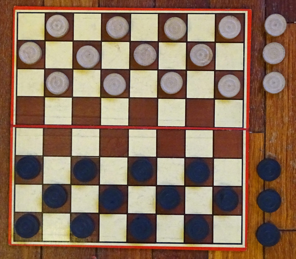 1900's Edwardian British Draughts (Checkers) Set with Board - tomsk3000