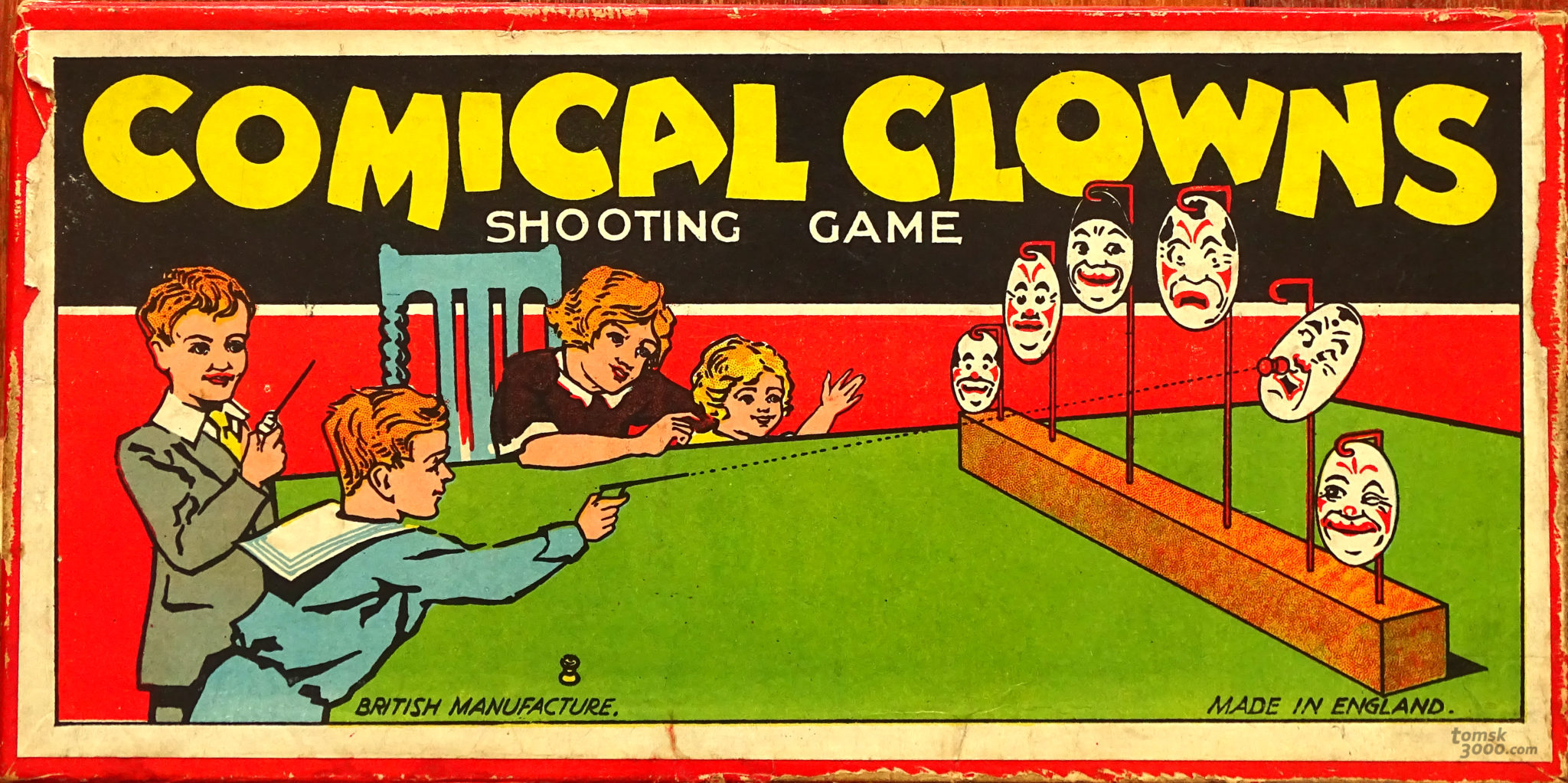 1920's Comical Clowns Shooting Game "Glevum" Series, England - tomsk3000