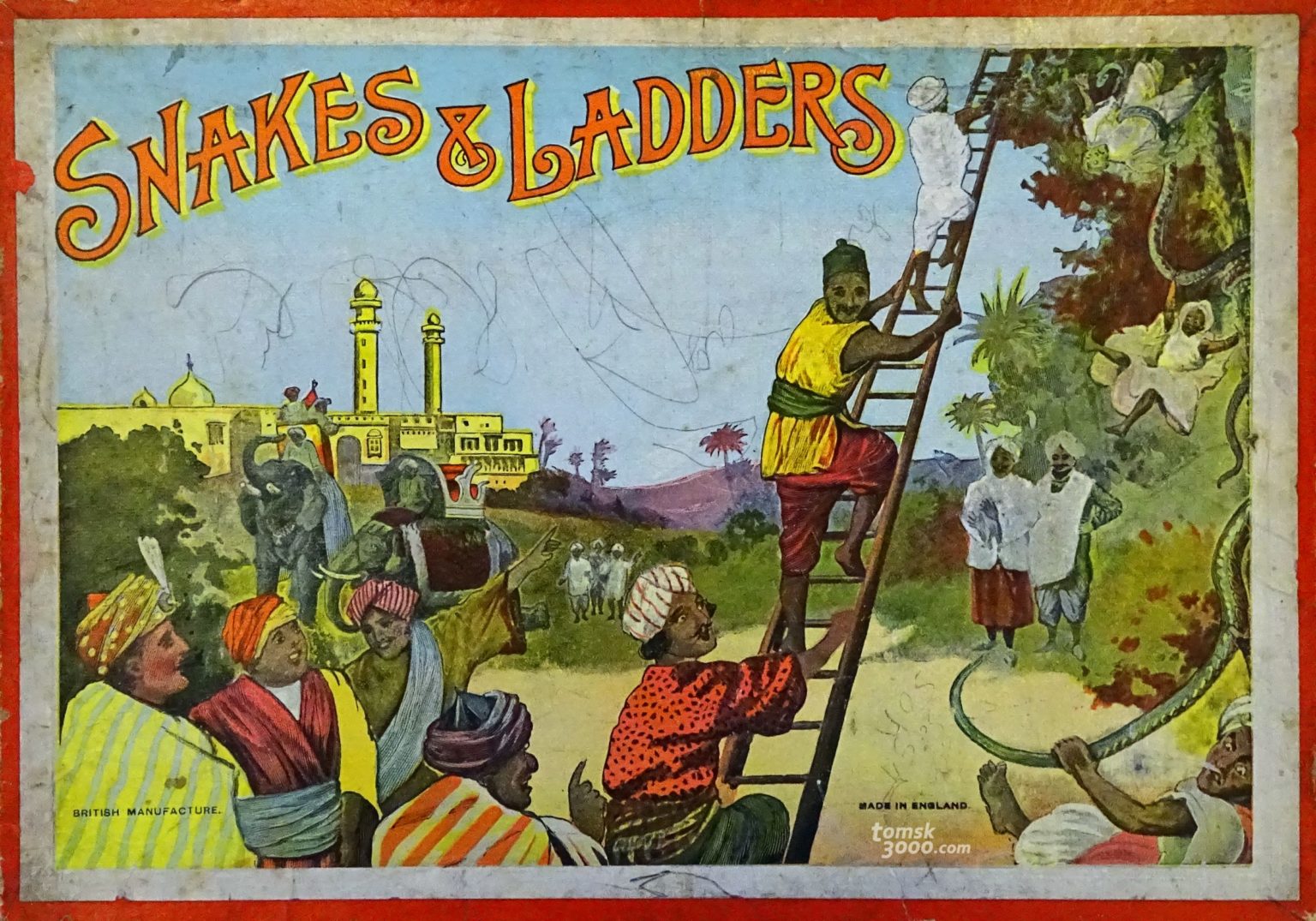 1910's Snakes & Ladders Game by Glevum, England - tomsk3000