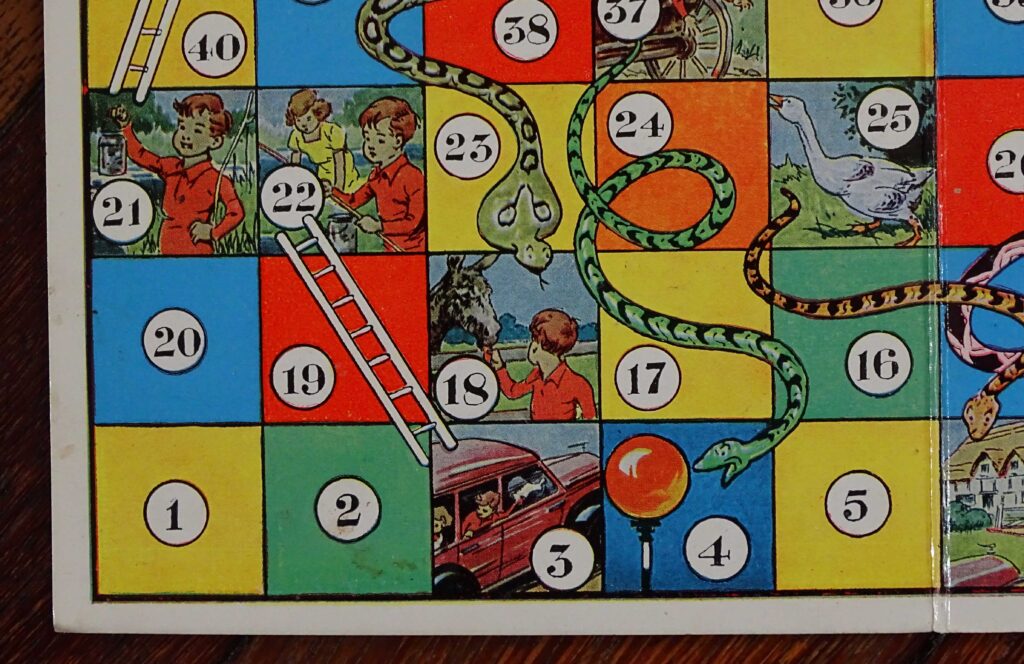 1940's Snakes and Ladders Game by UPL, London - tomsk3000