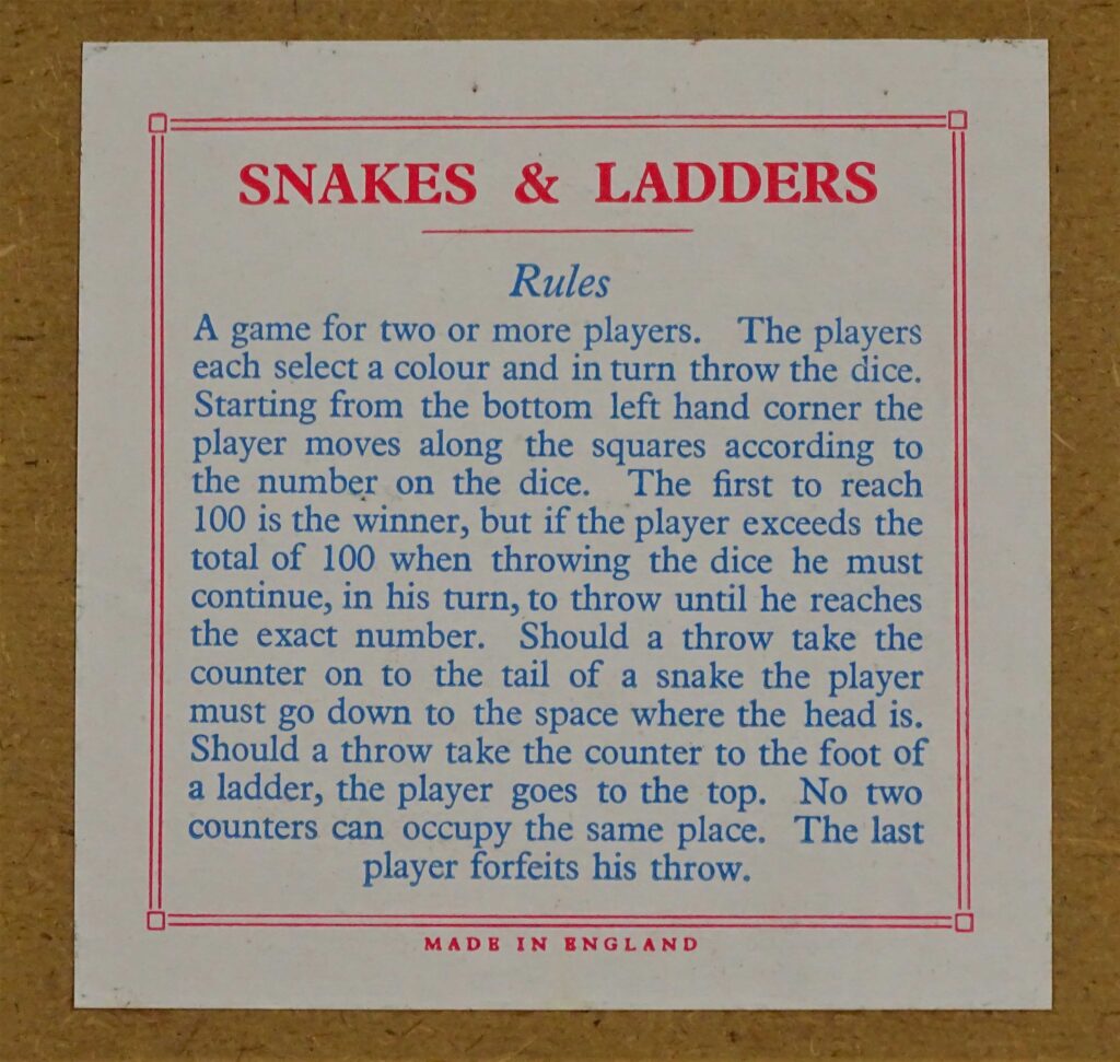 1940's Snakes and Ladders Game by UPL, London - tomsk3000