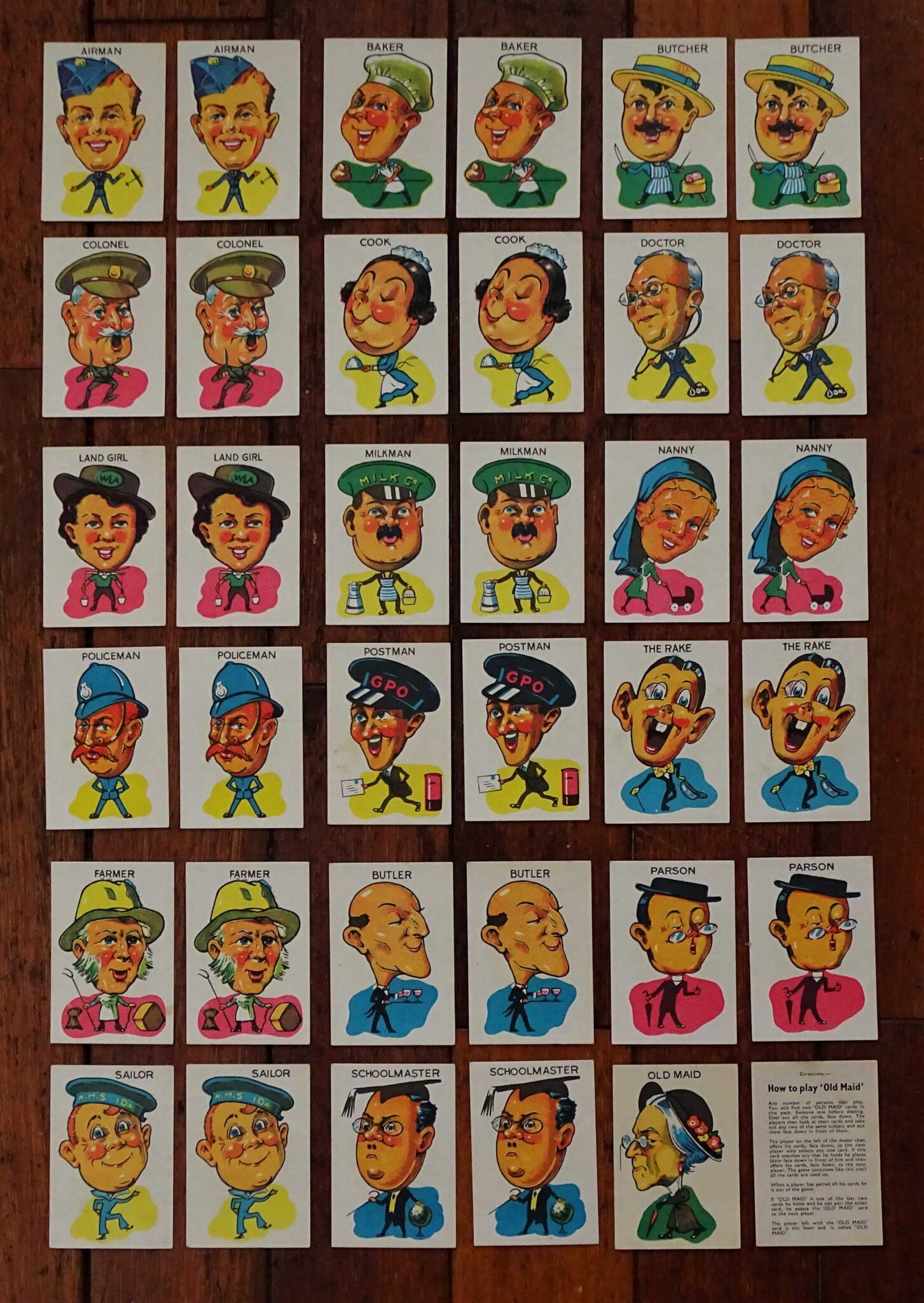 1960's Old Maid Card Game by Clifford Toys, England - tomsk3000