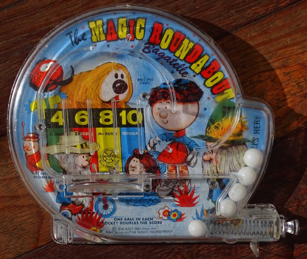 1967 The Magic Roundabout Bagatelle Game by Marx Toys, Swansea - tomsk3000