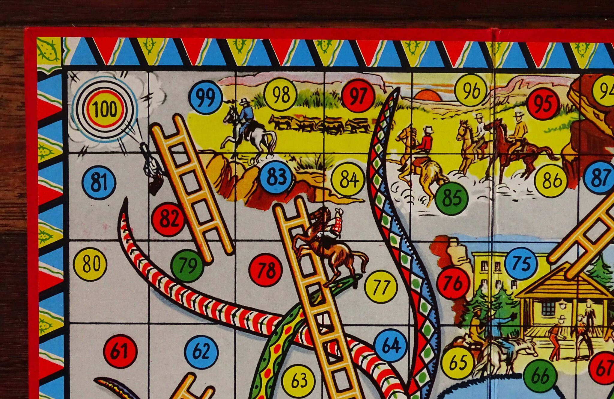 1959 The Lone Ranger Snakes and Ladders Game - tomsk3000